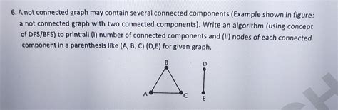 Solved A Not Connected Graph May Contain Several Chegg