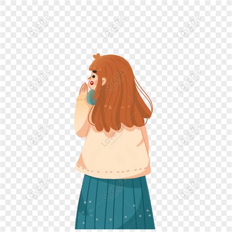 손으로 그린 만화 소녀 패턴 요소 Png 일러스트 무료 다운로드 Lovepik