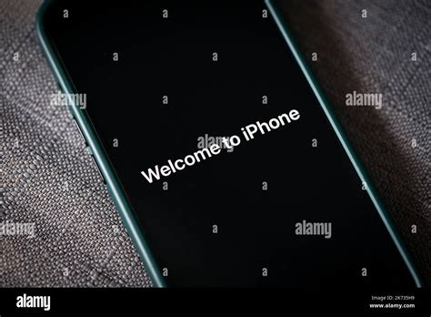 Iphone With Ios 16 Software Update Welcome To Iphone On The Screen