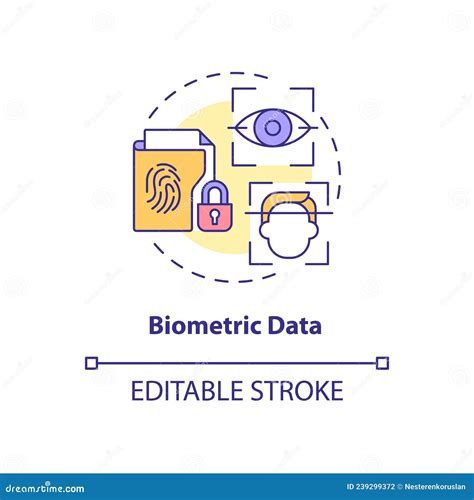 biometric data concept icon stock vector illustration of biometric