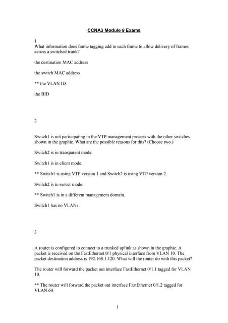 ccna3 module 9 exams pdf