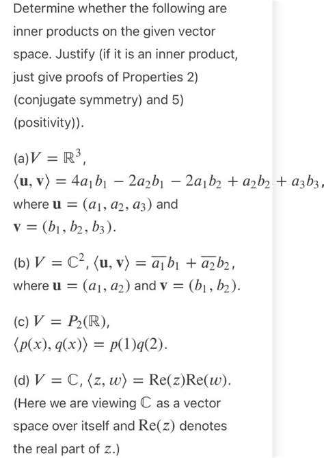 Solved Determine Whether The Following Are Inner Products On Chegg
