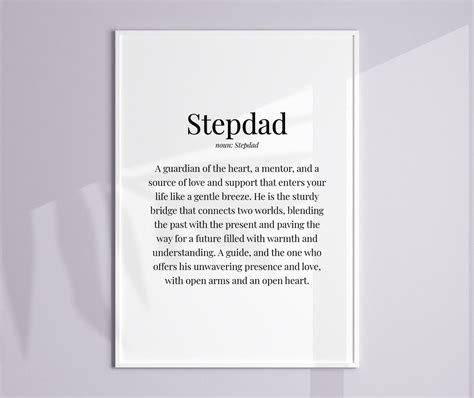 Stepdad Definition Print Gift For Stepdad Stepdad Gifts Etsy
