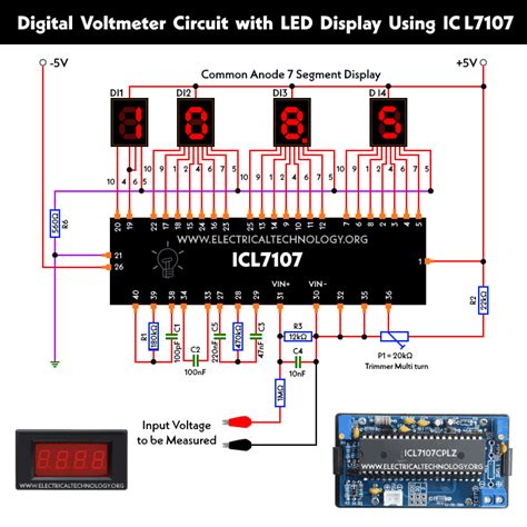 Circuit Diagram Of Digital Voltmeter Using ICL7107