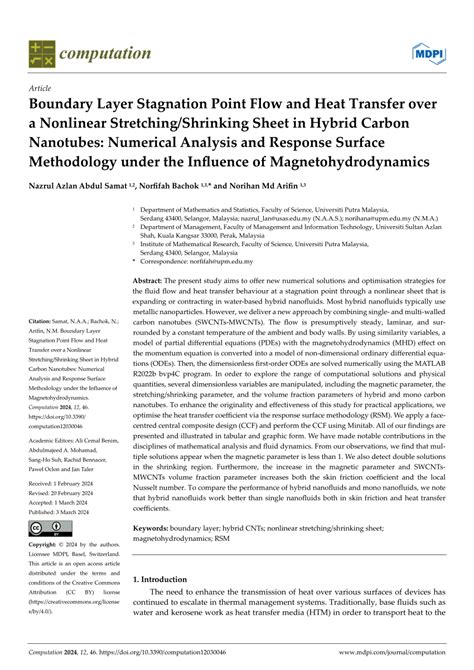 Pdf Boundary Layer Stagnation Point Flow And Heat Transfer Over A Nonlinear Stretching
