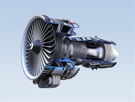 Foto De Seção Transversal Do Motor De Jato Turbofan Isolado Sobre Fundo