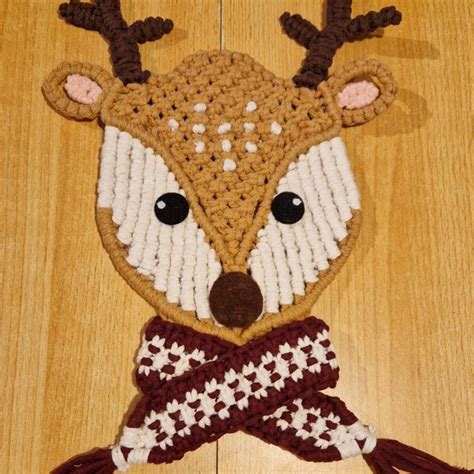 Christmas Macrame Reindeer Pdf Tutorial Diy Spring Deer Pattern