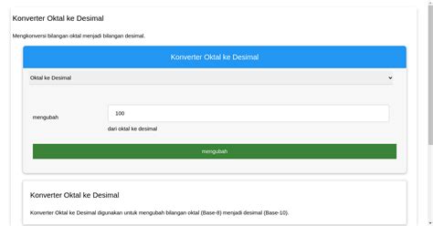 Konverter Oktal Ke Desimal Alat Konversi Oktal Dan Desimal