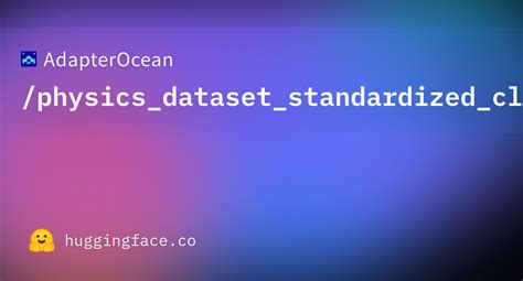 adapterocean physics dataset standardized cluster 2 · datasets at