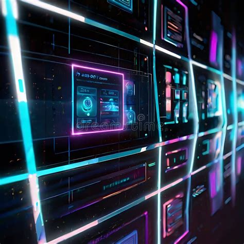 Futuristic Holographic Interface With Radiant Elements Stock Image