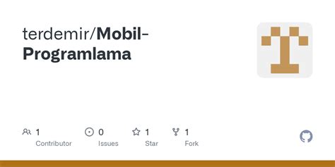 Github Terdemirmobil Programlama