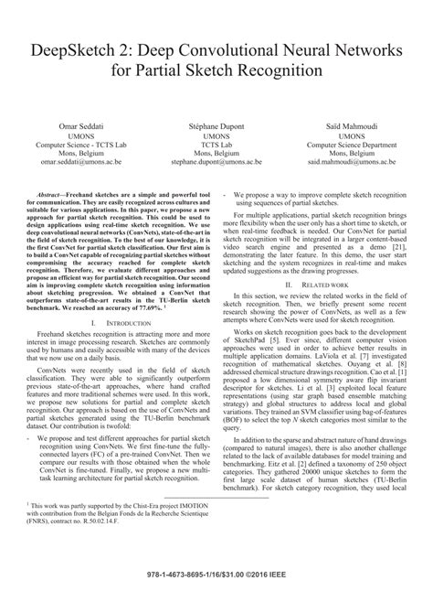 Pdf Deepsketch 2 Deep Convolutional Neural Networks For Partial Sketch Recognition