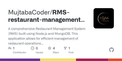 Github Mujtabacoderrms Restaurant Management System Nodejs A