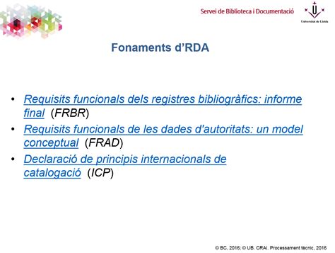 Rda Original Frbr Rda Recursos Descripció I Accés Teoria