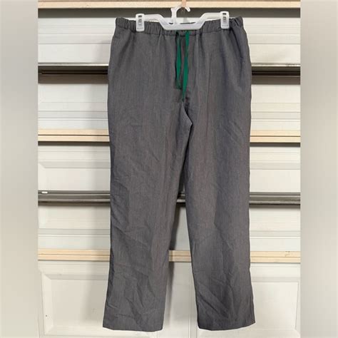Figs Pants And Jumpsuits Figs Gray Pants With Green Drawstring Poshmark
