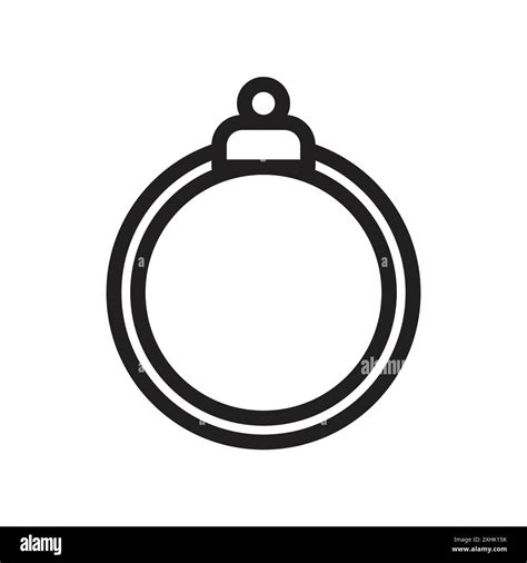 Ring Icon Black Line Art Vector In Black And White Outline Set Collection Sign Stock Vector