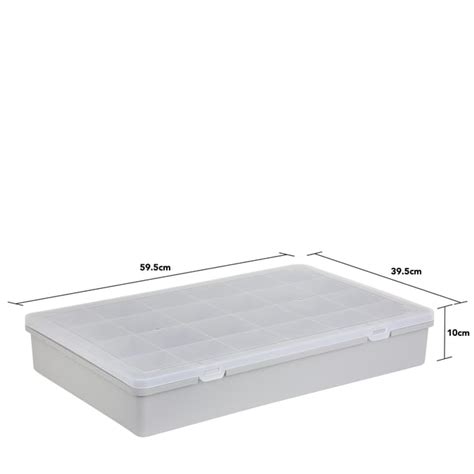 Wham 701 24 Divs Large Box Soft Grey Baubles Storage Clippable