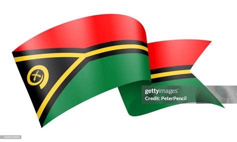 Vanuatu Flag Ribbon Vector Stock Illustration High Res Vector Graphic