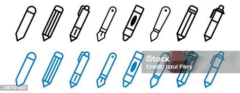 펜과 연필 아이콘 단순 단색화 연필 쓰기 만들기 그리기 브러쉬 고정됨에 대한 스톡 벡터 아트 및 기타 이미지 고정됨 공부 교육 Istock