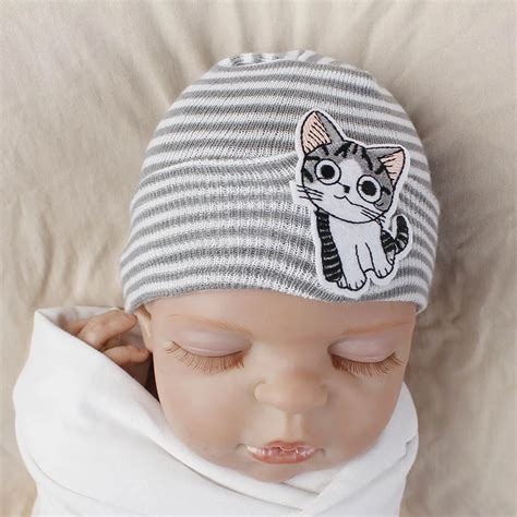 Забавная шапка с вышивкой для маленьких мальчиков мягкая шапка для сна с изображением лисы и