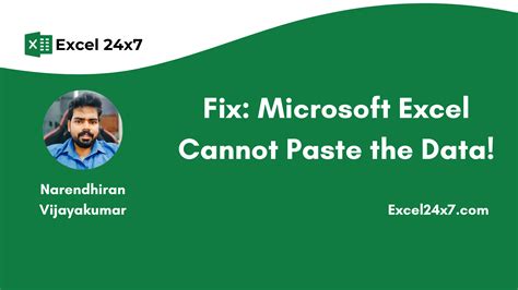 Fix Microsoft Excel Cannot Paste The Data Excel24x7