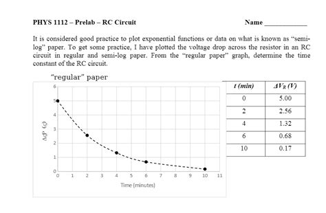 Solved Phys 1112 Prelab Rc Circuit Name It Is Considered