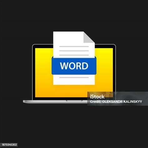 Word 파일 아이콘입니다 평면 색상 노트북 화면 Word 파일 서명 벡터 아이콘 개념에 대한 스톡 벡터 아트 및 기타 이미지 개념 개발 광고 Istock