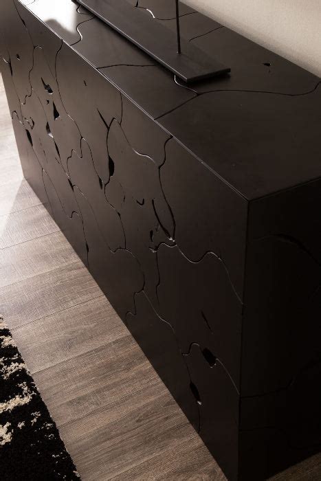 Teak Slice Console Table Black Scenario Home