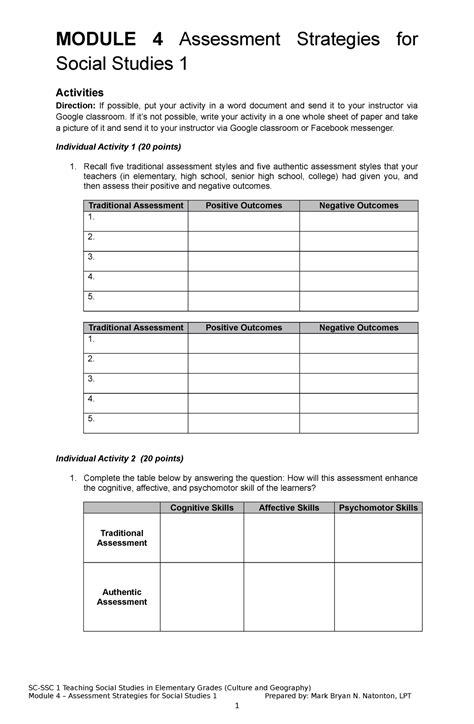 module 4 activity qooasnnxnskalaxn module 4 assessment strategies