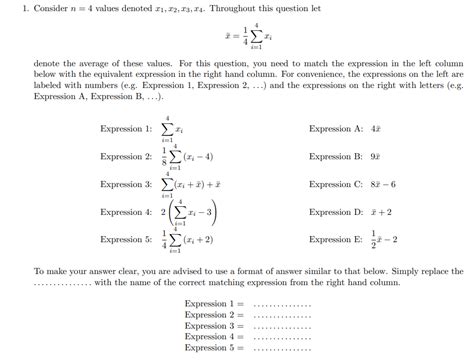 solved 1 consider n 4 values denoted x1 x2 x3 x4