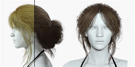 Female Hair Poly Cards Realistic Blender Market