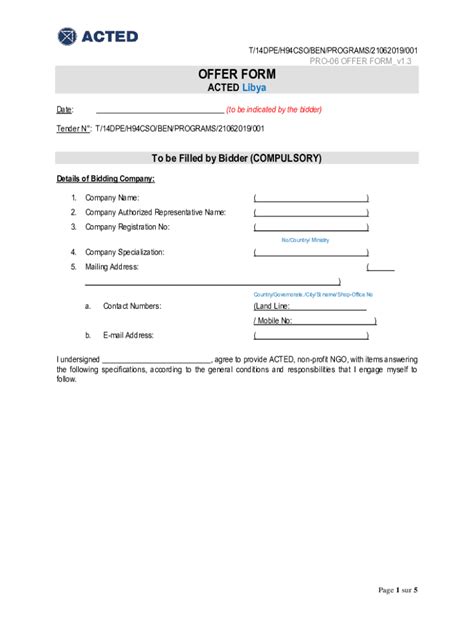 Fillable Online Form Pro 06 02 Version 13 Bidders Ethical Declaration
