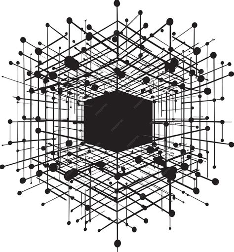 Dynamic Symmetry Monochromatic Logo Featuring Abstract Geometric Shapes In Vector Shape Fusion