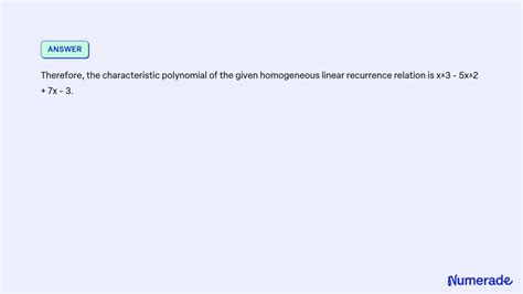 solved a determine the characteristic polynomial of a homogeneous
