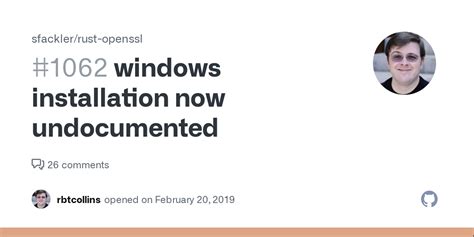 windows installation now undocumented · issue 1062 · sfackler rust