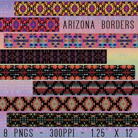Southwestern Style Borders Arizona Borders 8 Png Files Fine For