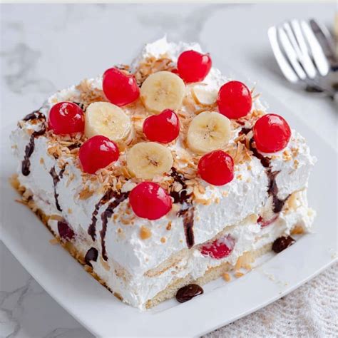No Bake Banana Split Cake Decadent 5 Layer Summer Dessert That Melts