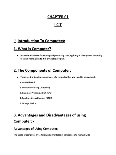Ict Chapter 01 Pdf Personal Computers Software