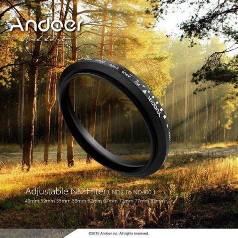 Andoer 58mm Nd Fader Neutral Density Adjustable Nd2 To Nd400 Variable
