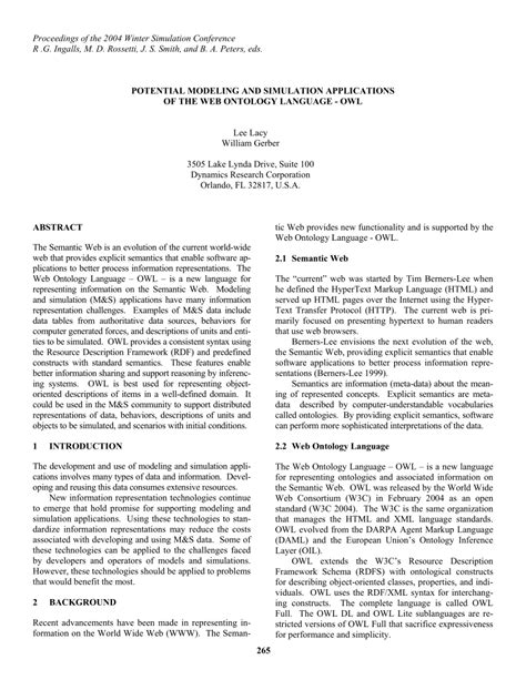 pdf potential modeling and simulation applications of the web