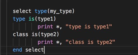 Support For Select Type Construct · Issue 37 · Fortran Langvscode