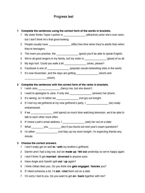 Progress Test Pdf