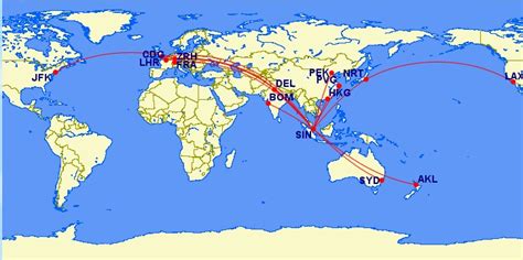 Singapore Airlines Flight Route Map