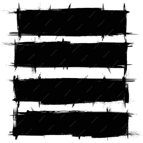 Premium Vector Black Grunge Rectangle Frames Set