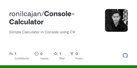 GitHub Ronilcajan Console Calculator Simple Calculator In Console Using C