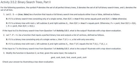 solved activity 3 5 2 binary search trees part ii for the
