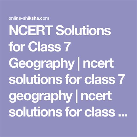 Ncert Solutions For Class 7 Geography Pdf