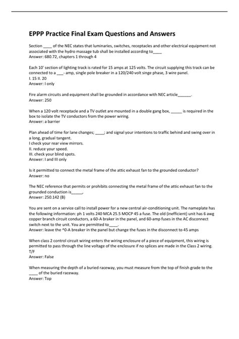 EPPP Practice Final Exam Questions And Answers EPPP Stuvia US
