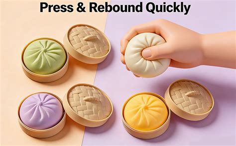 4pcs Tie Dye Dumpling Squishy Colorful Bao Bun Toy