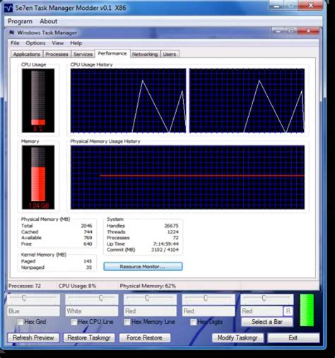 Customize Colors Of Hex Grid Line Digits In Windows Task Manager